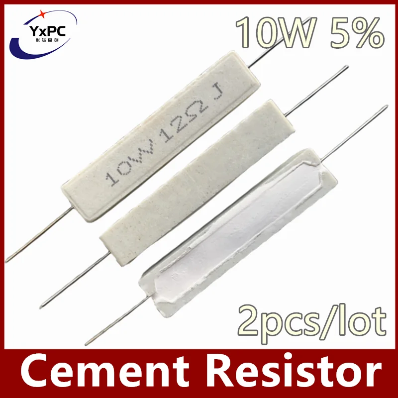 2pcs 10W Cement Resistor Power Resistance 5% 0.1 ~ 10K 0.1R 0.33R 0.5R 1.2R 1.8R 3R 3.3R 3.9R 4 ...
