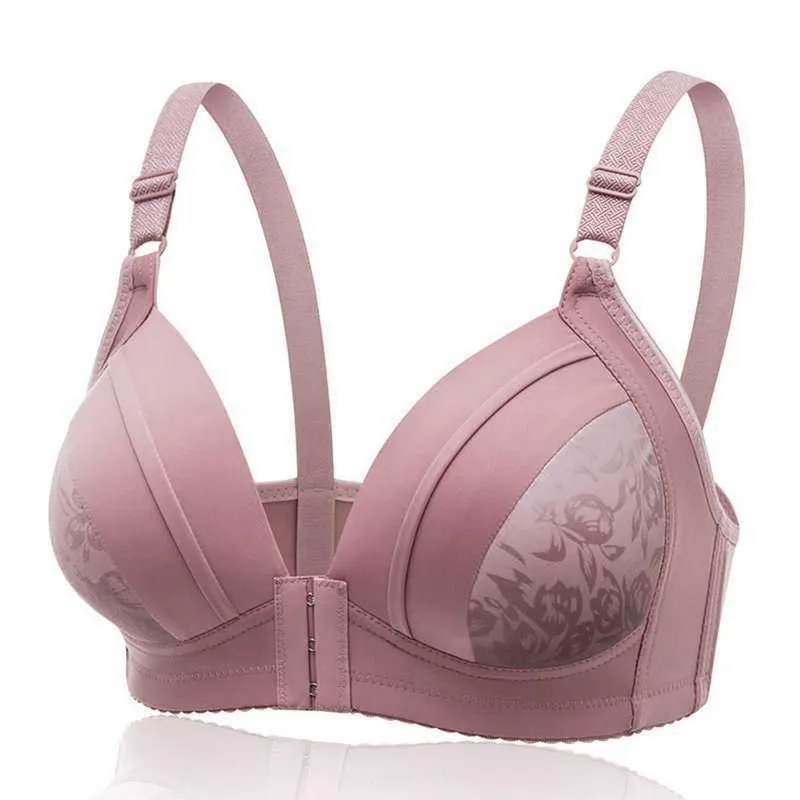 Sexy Push Up Bras Front Closure Floral Lace Brassiere Wireless Bralette ...