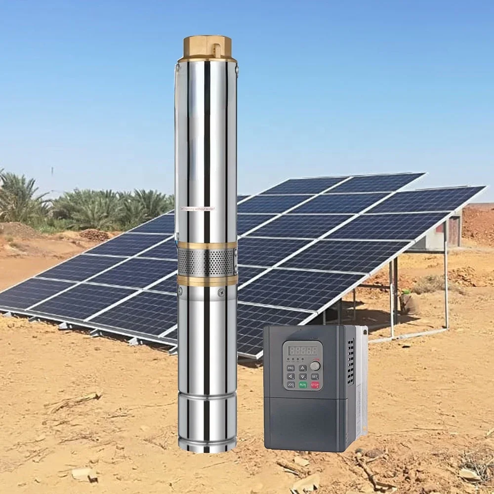 4inch 13m3/h 110m 220V Solar Water Pump Borehole Submersible Solar ...