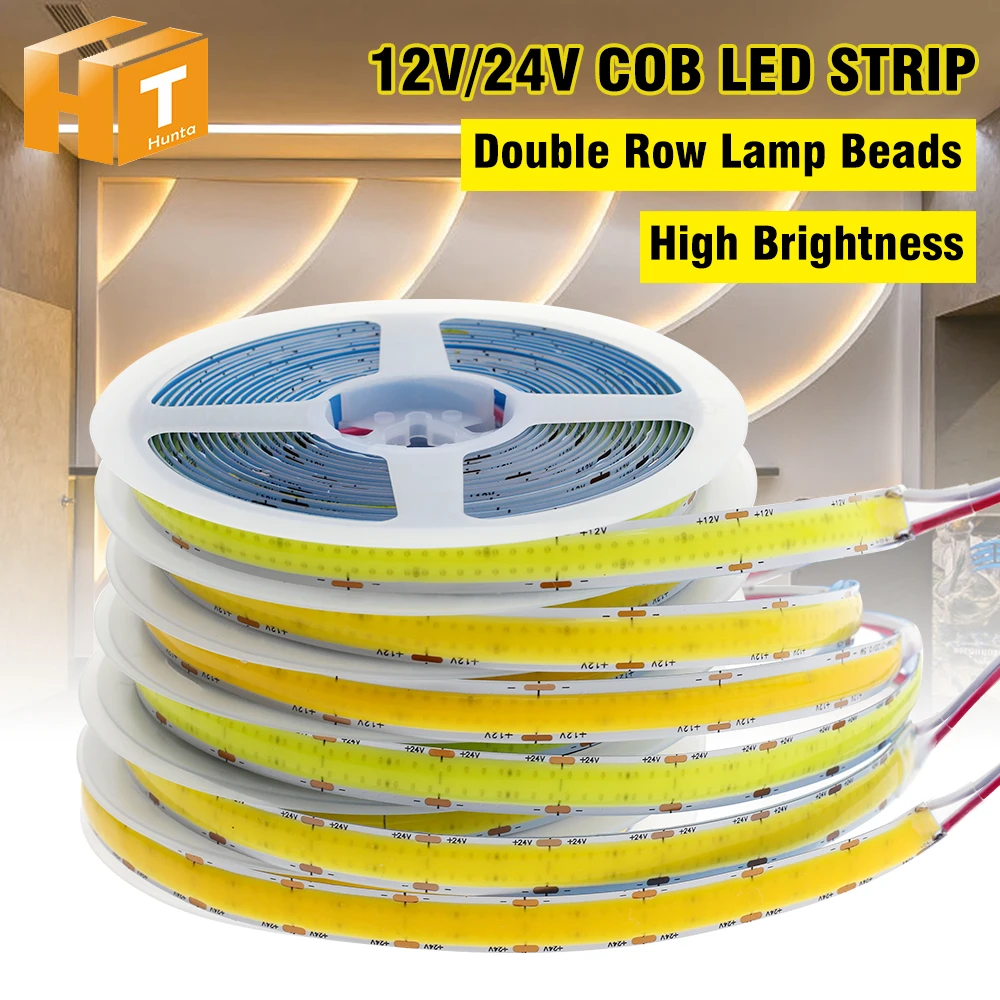 COB-LED-Strip-DC-12V-24V-624LEDs-616LEDs-Double-Raw-Flexible-LED-Light ...