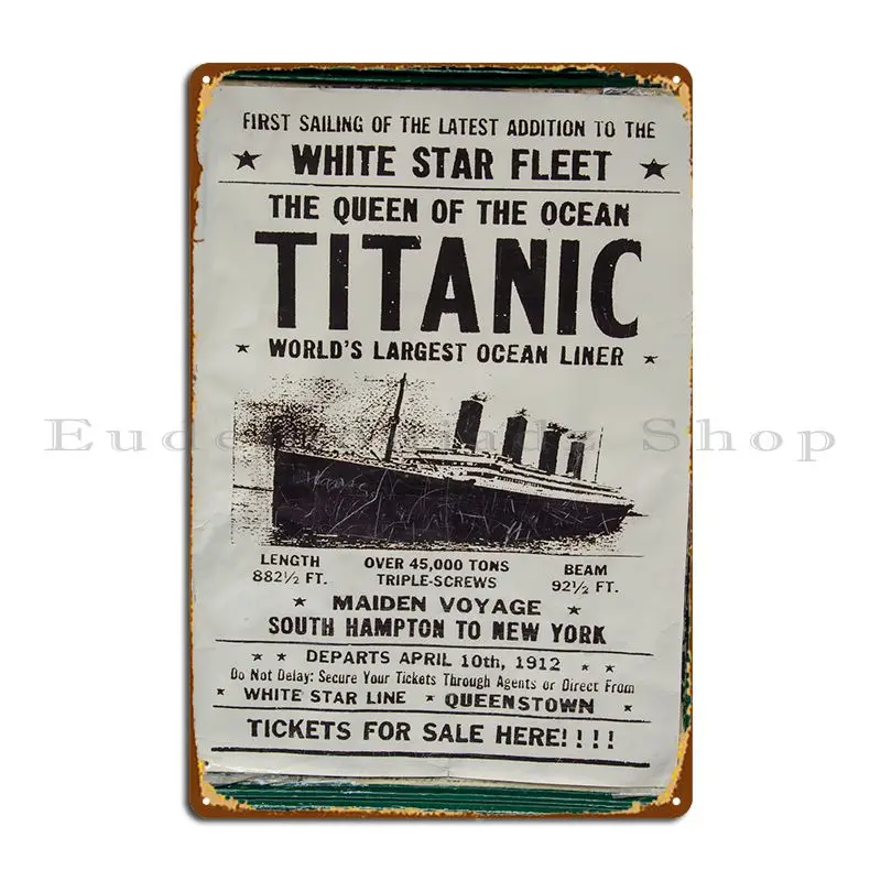 Titanic-Ticket-Poster-Metal-Signs-Iron-Party-Painting-Custom-Cinema-Tin ...