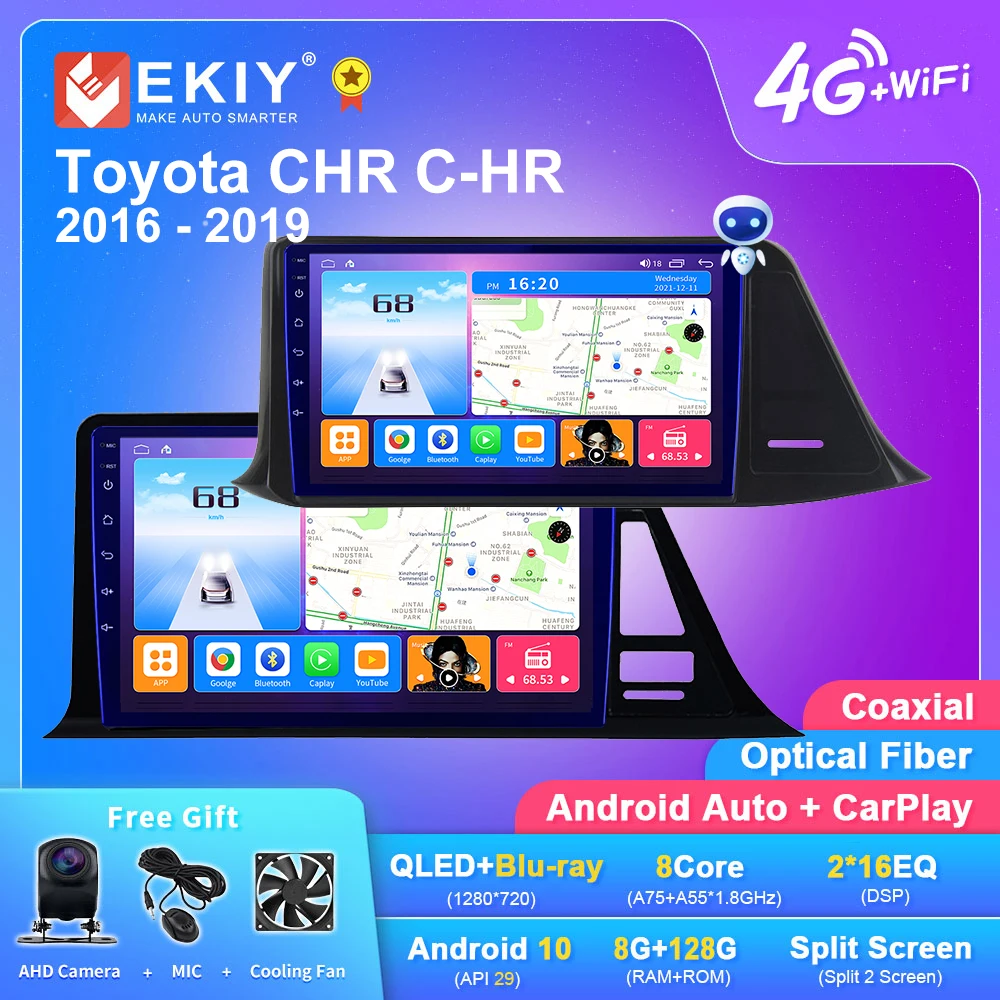 EKIY T7 Android 10 Car Radio For Toyota CHR C-HR 2016 2017 2018 2019 Navi GPS Multimedia Video ...