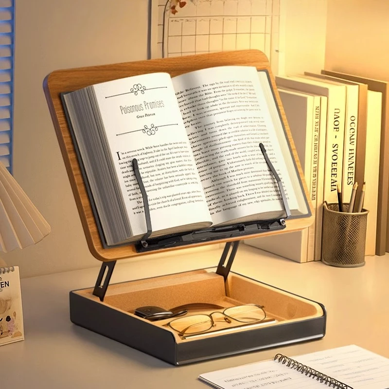 Wood Adjustable Book Holder Ergonomic Reading Rack for Laptop/Tablet ...