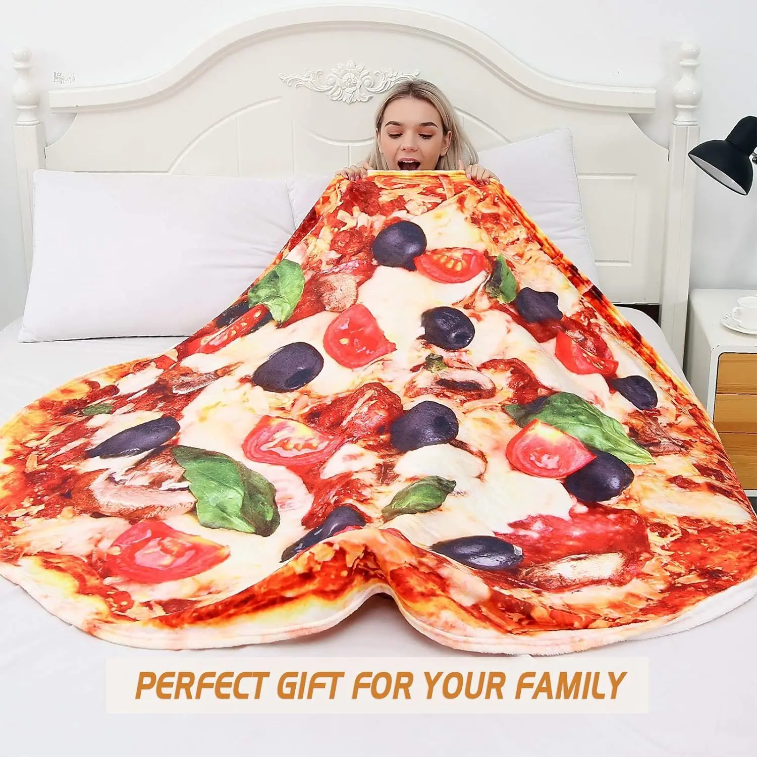 Round-pizza-corn-tortillas-soft-flannel-lava-fur-plaid-plush-bed-sheets ...