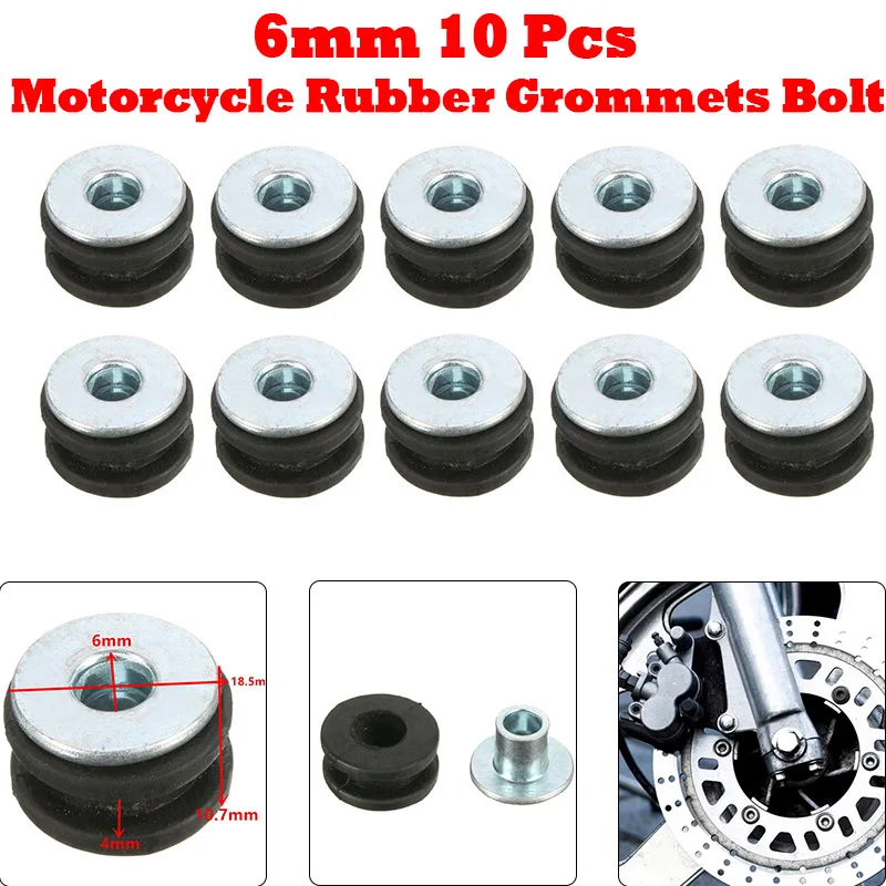 6MM Rubber Grommets For Motorcycle Fairings For Yamaha R1 R6 R3 R25 ...