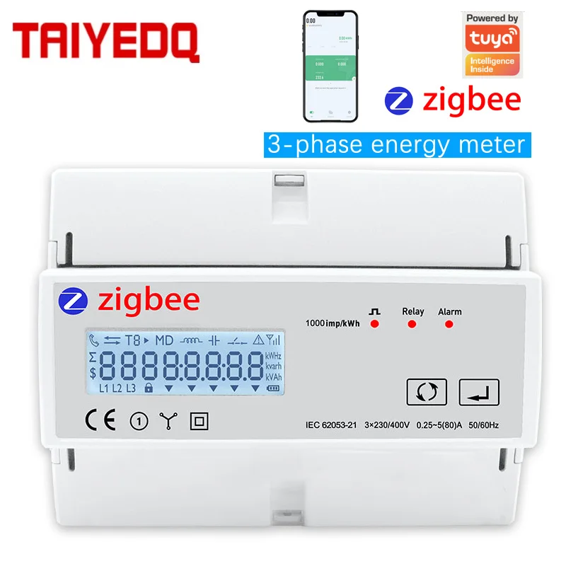 80A-Zigbee-Energy-Monitor-Tuya-3-Phase-Energy-Meter-Electric ...