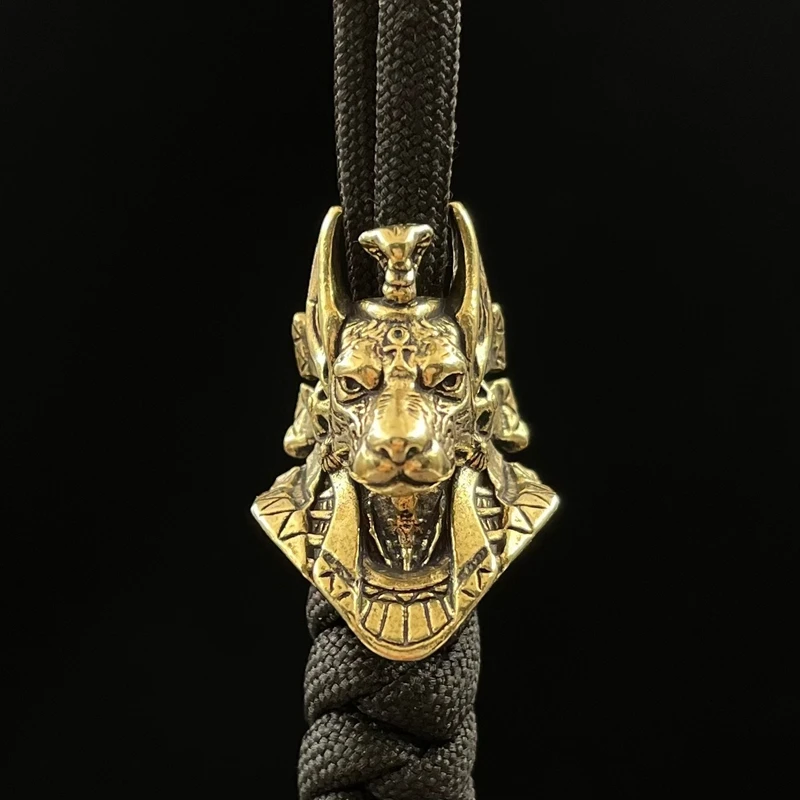 Ancient Egypt Death God Anubis Jackal Head Brass EDC Knife Beads DIY ...