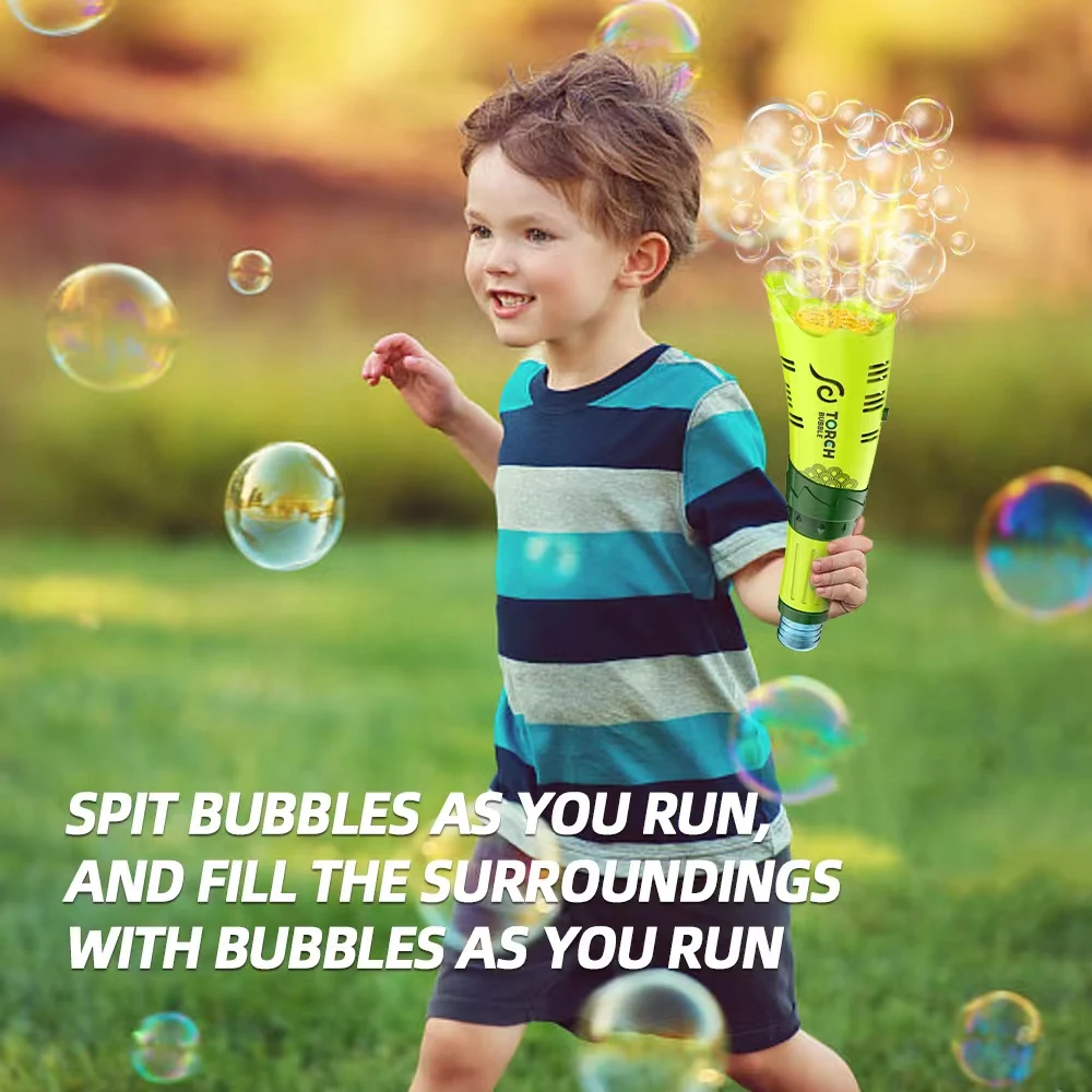 New Handheld Bubble Toy Torch Bubble Machine with Lights Edition Summer ...