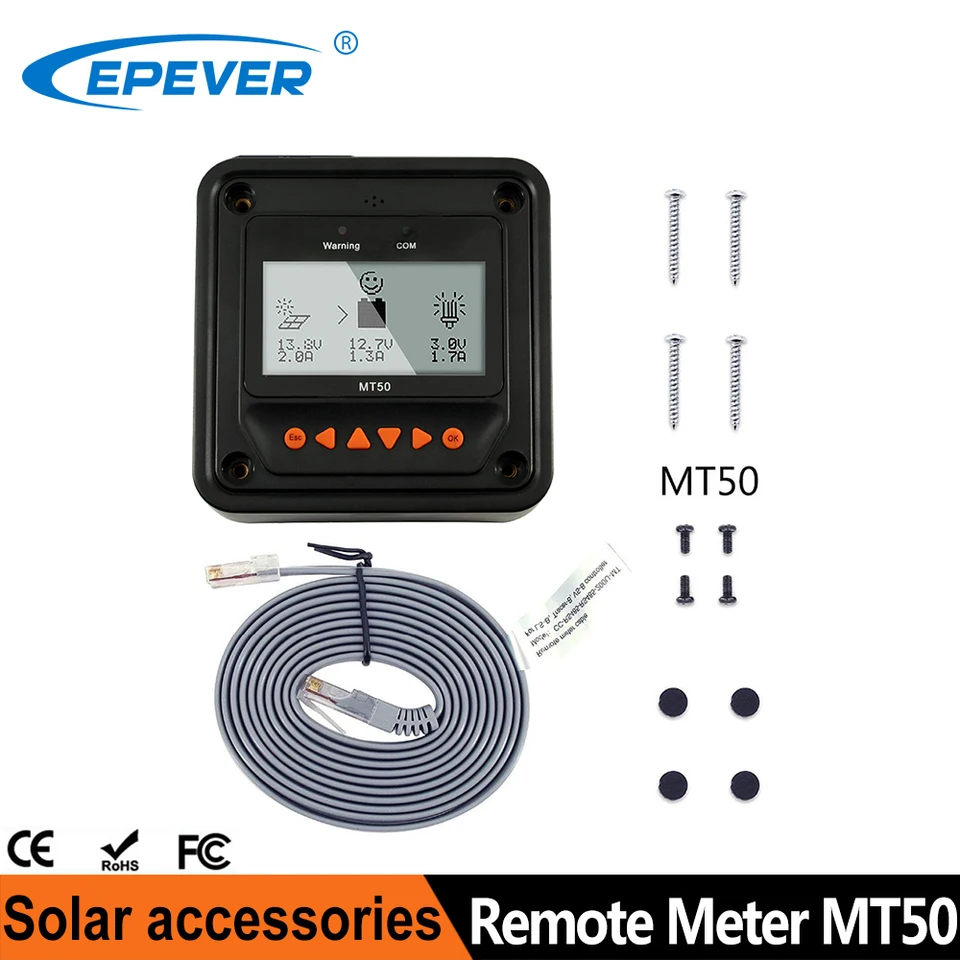 RS485 Solar Monitor EPEVER MT50 Remote Meter - LCD Display For Tracer ...