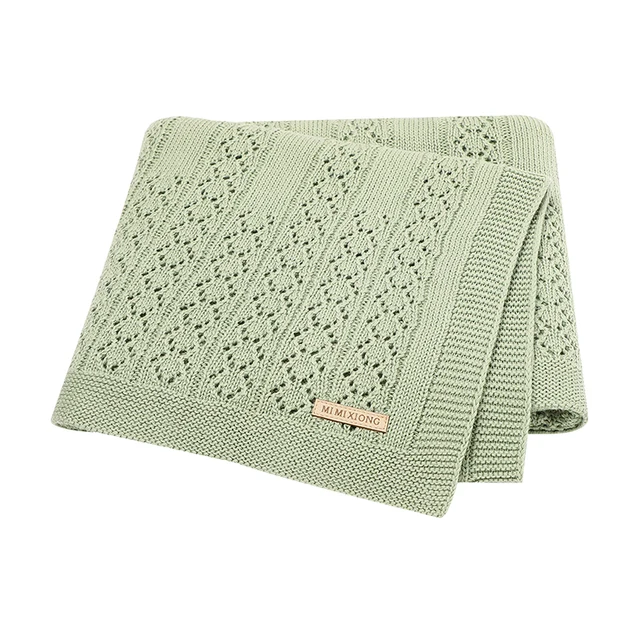 Baby Blankets Knitted Cotton Solid Color Newborn Bebes Sleeping Bed ...