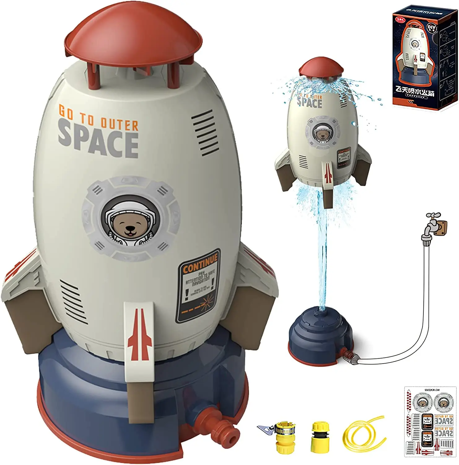 Rocket Launcher Toys Outdoor Rocket Water Pressure Lift Sprinkler Toy ...