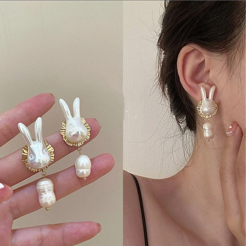 Easter Bunny Pearl Earrings | Easter Earrings Women | Easter Jewelry ...