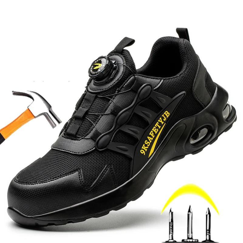 New-Rotating-Buttons-Work-Boots-Men-Steel-Toe-Shoes-Safety-Boots ...