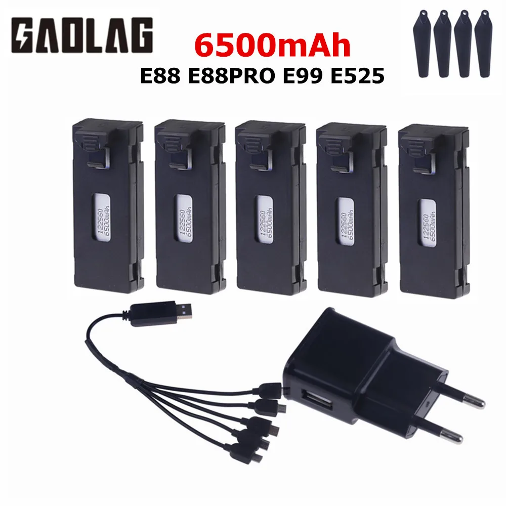 Original E88 Battery 3.7V 6500mAh Li-po Battery For RC Drone E88 E88PRO ...