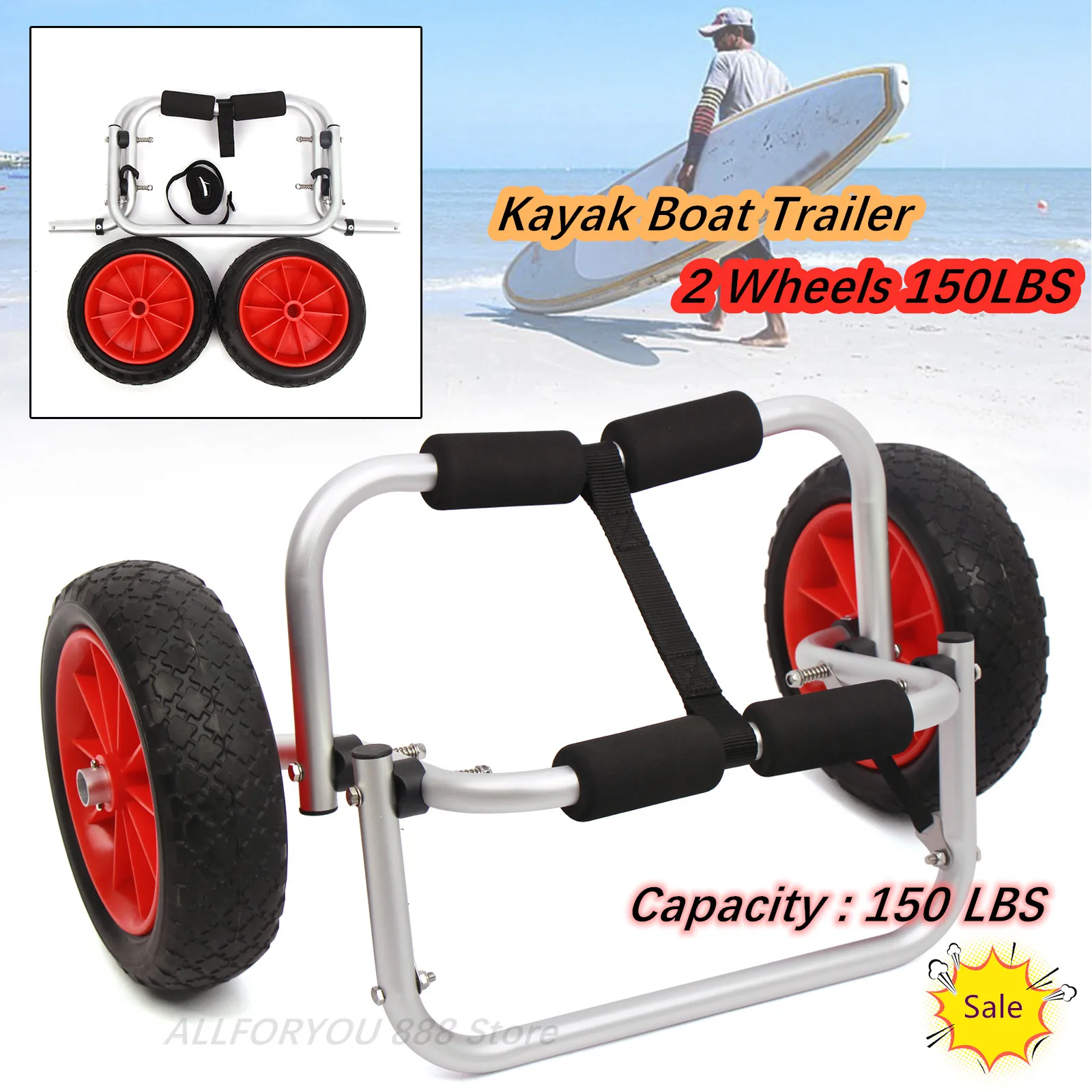 Remolque-de-barco-para-Kayak-carrito-de-ruedas-pesado-plegable-con ...