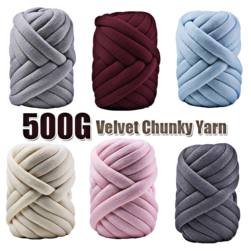0.5kg 500g Velvet Chunky Yarn Cotton Tube Merino Wool Alternative DIY ...