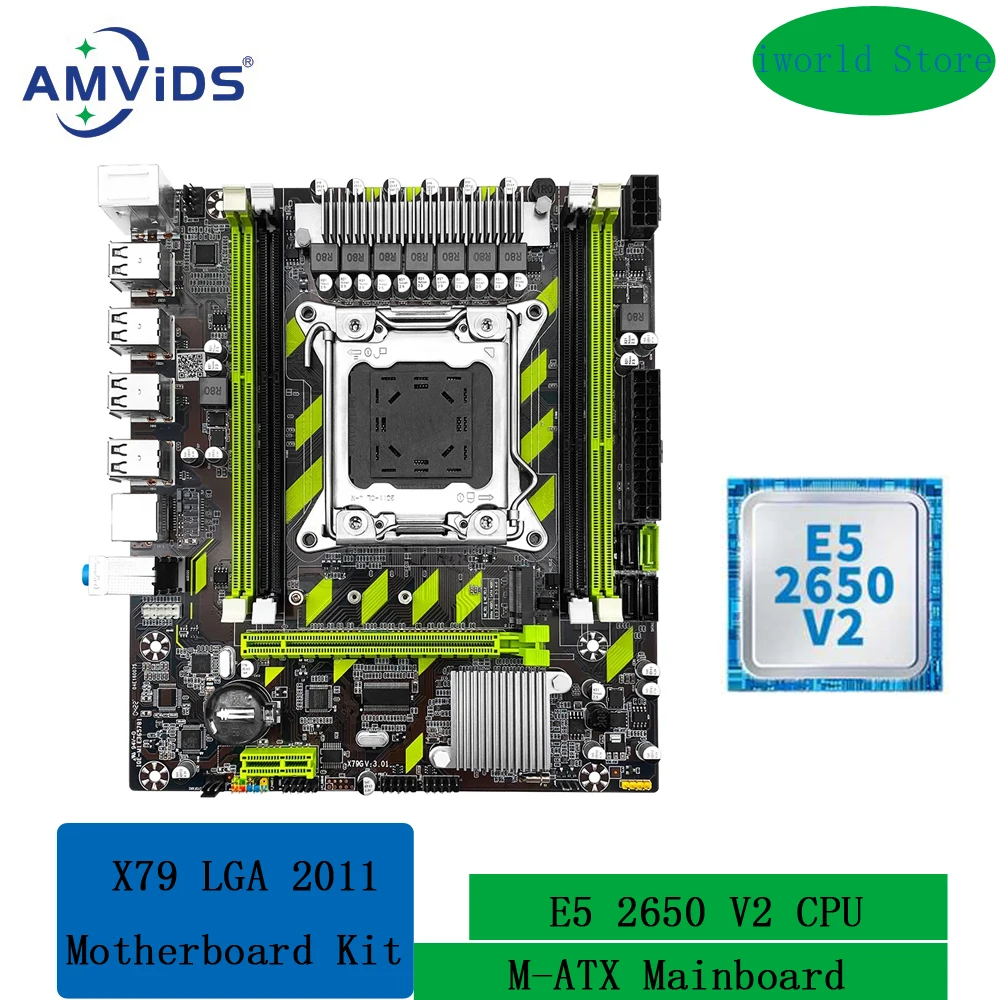 X79 LGA 2011 XEON X79 Motherboard Kit com Intel E5 2650 V2 CPU Suporte ...