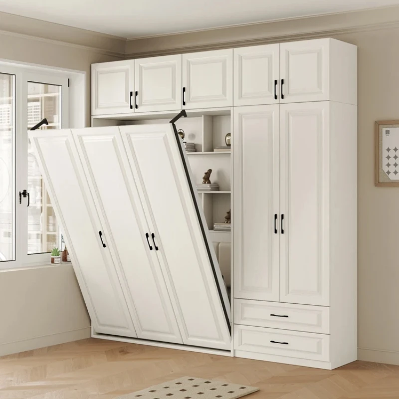 Invisible-bed-wall-bed-wardrobe-integrated-1-35-meter-multifunctional ...
