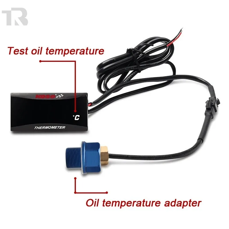 Oil Temperature Gauge LCD Digital Screen Mini Meter Motorcycle ...