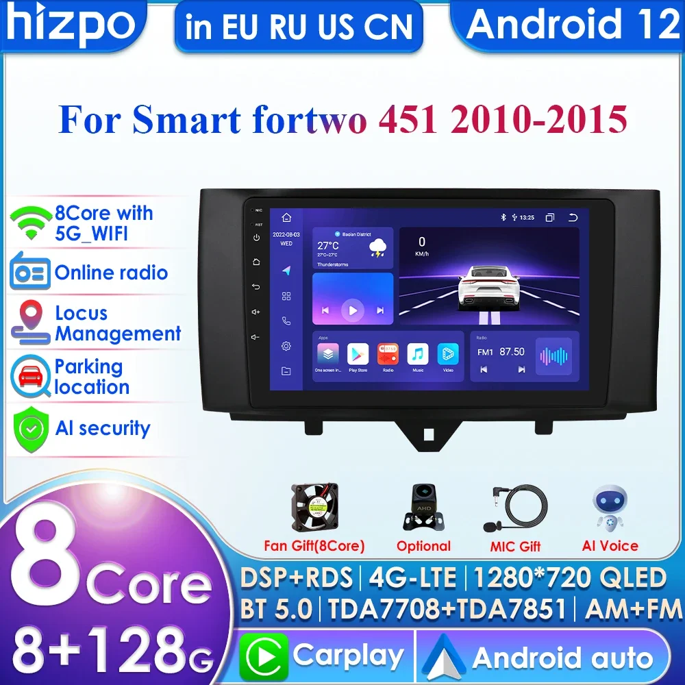 8Core-AI-7862-2din-Android-Autoradio-for-Smart-Fortwo-2011-2015-Car ...