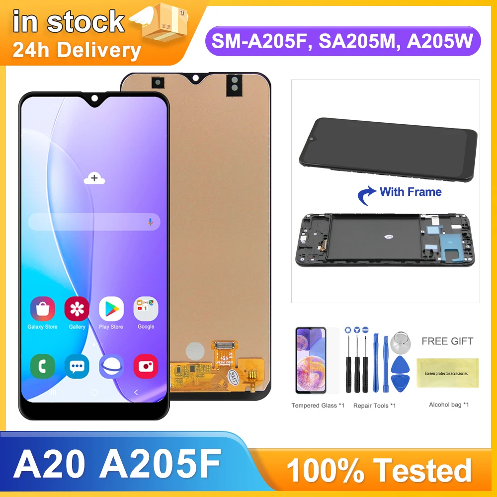 100% Tested A20 Lcd Display for Samsung Galaxy A20 A205 A205F/DS A205FN ...