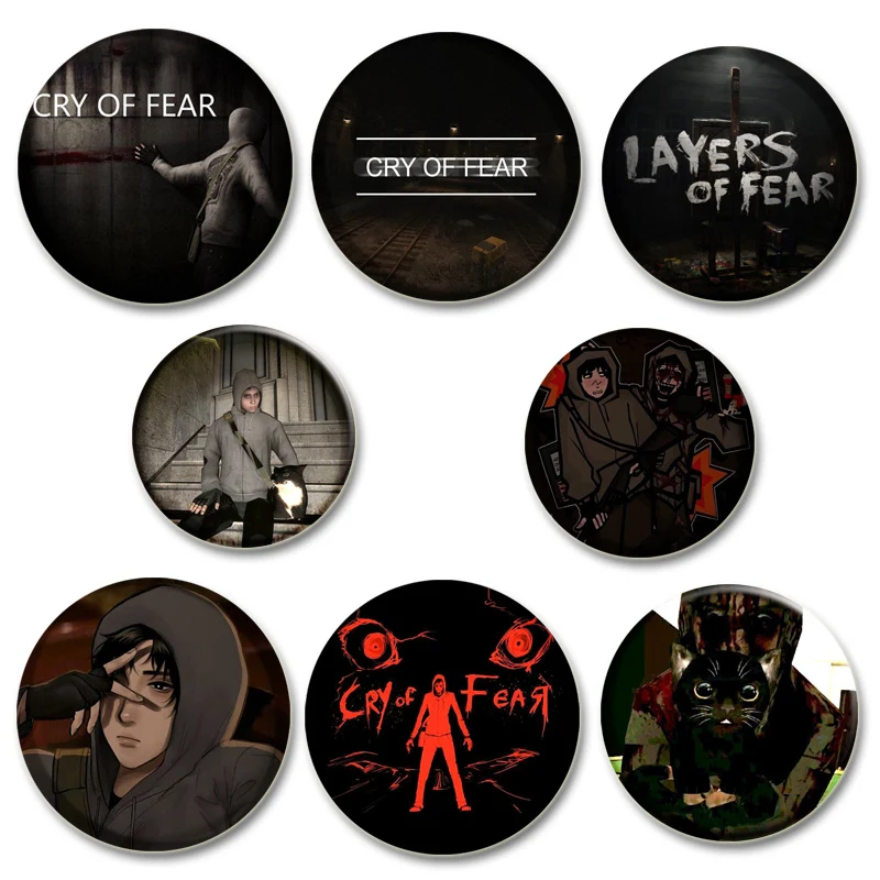 Hot Game Cry of Fear Round Badge Button Pins for Backpack Hat Decor ...