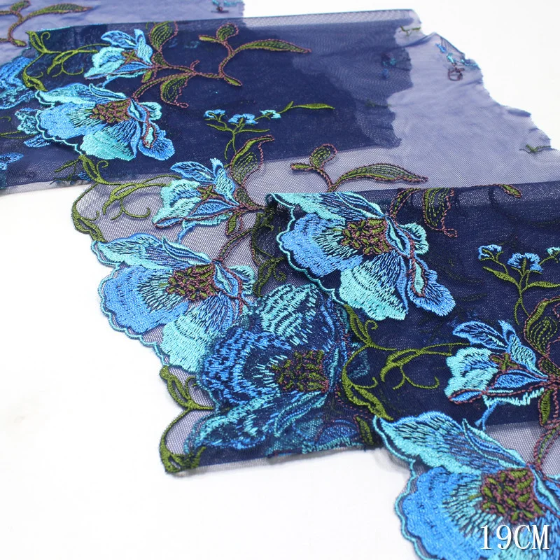 Ribete-de-encaje-azul-oscuro-de-31-yardas-19-5-cm-tela-de-encaje ...