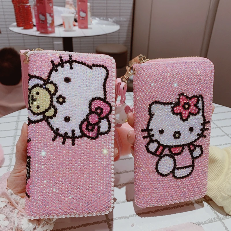 Sanrio cartera de Hello Kitty con diamantes completos para mujer ...