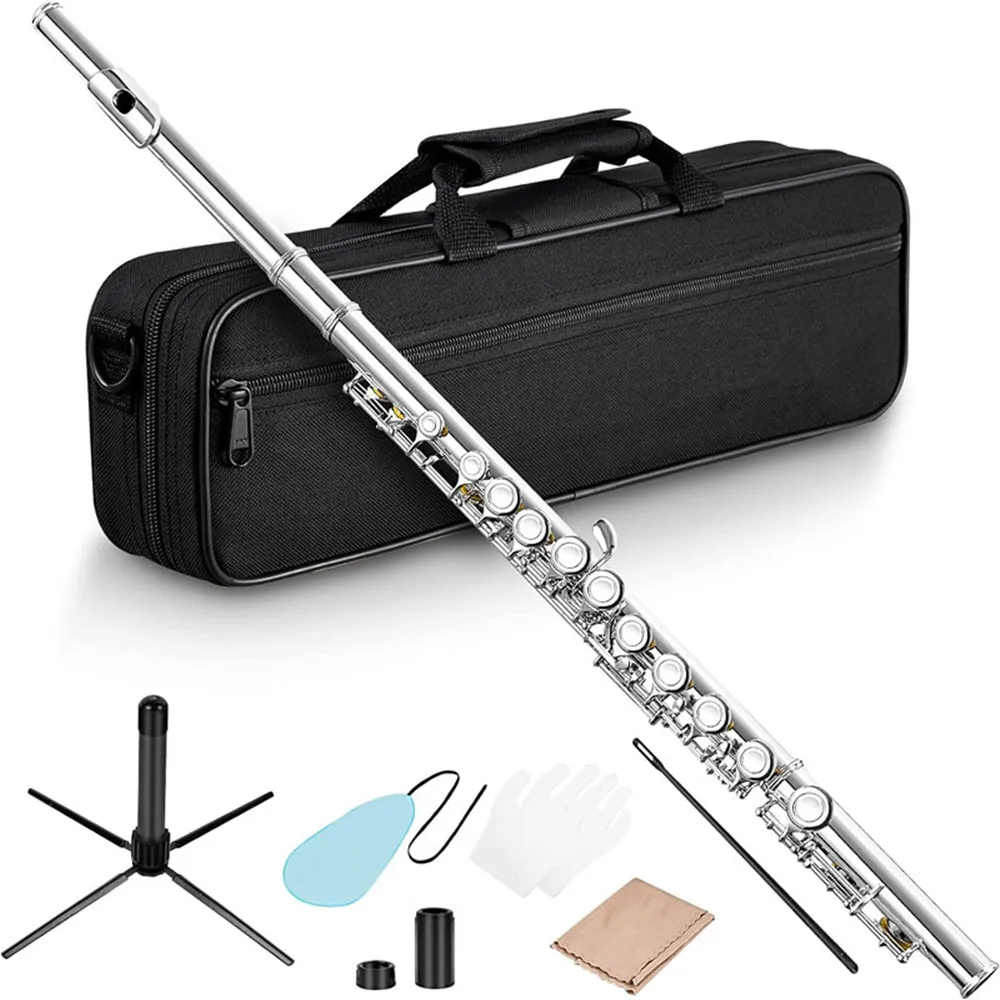C-Flutes-Closed-Hole-16-Keys-Nickel-Plated-Flute-Instrument-for ...
