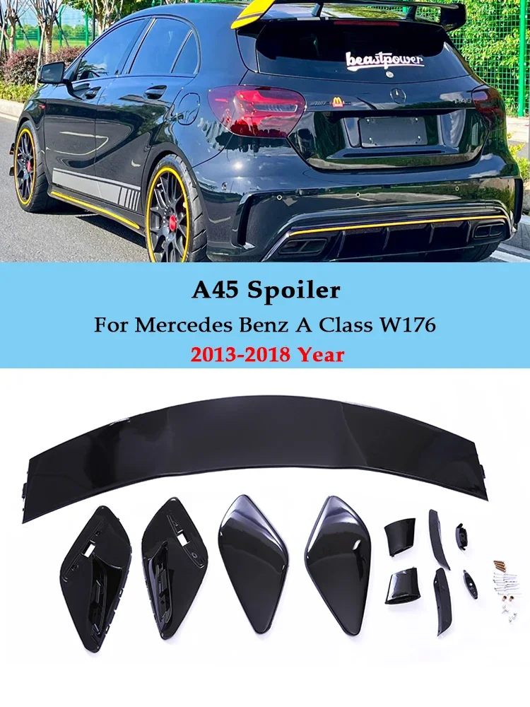 Gloss-Black-Rear-Bumper-Spoiler-Wing-Kit-AMG-For-Mercedes-Benz-A-Class ...