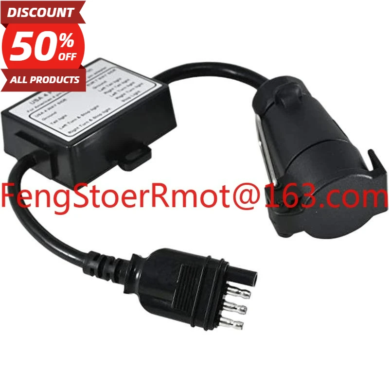 Trailer connector 4-pin to European 7-pin separation brake light line ...