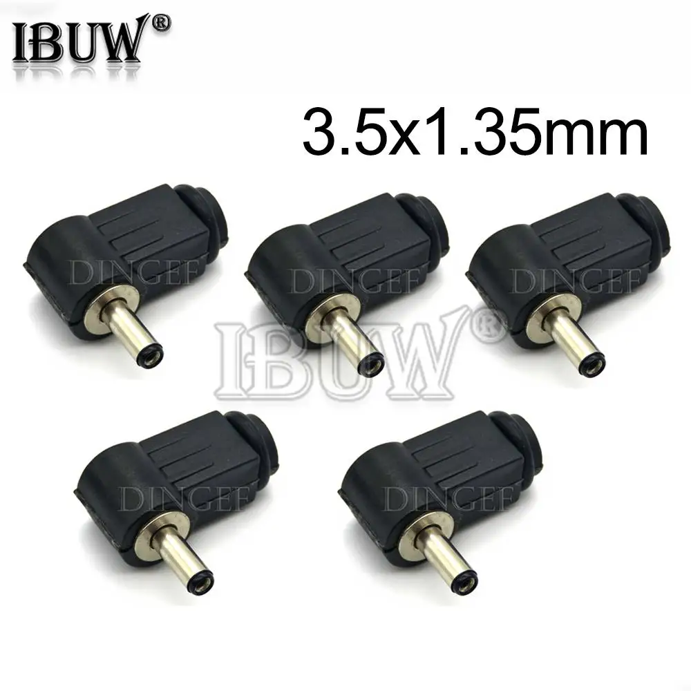 5 Teile/los 3,5x1,35mm DC Stecker 90 grad winkel 3,5*1,35 MM DC power ...
