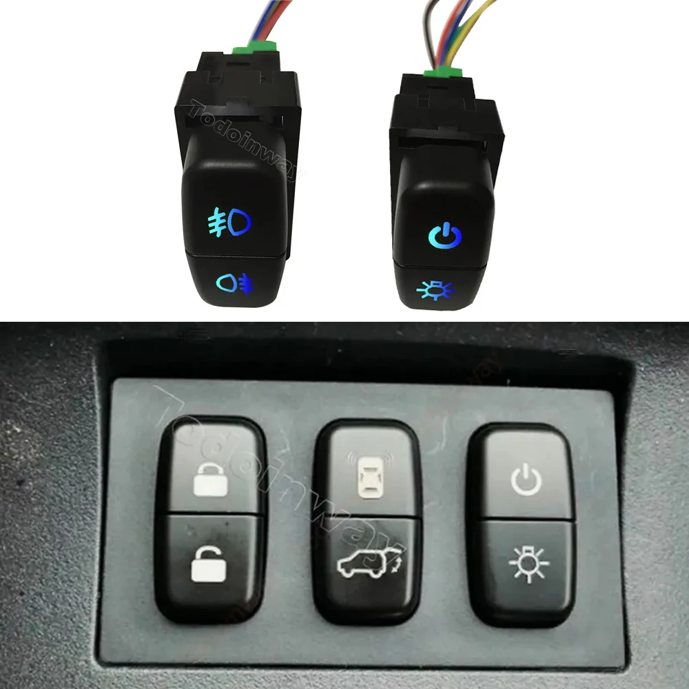 Car-Dual-Key-Switch-LED-Fog-Lights-Spotlight-DRL-Power-Headlight ...