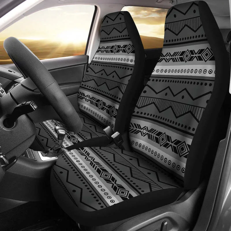 Gray-and-Black-Ethnic-Pattern-Car-Seat-Covers-Seat-Protectors-Tribal-B ...