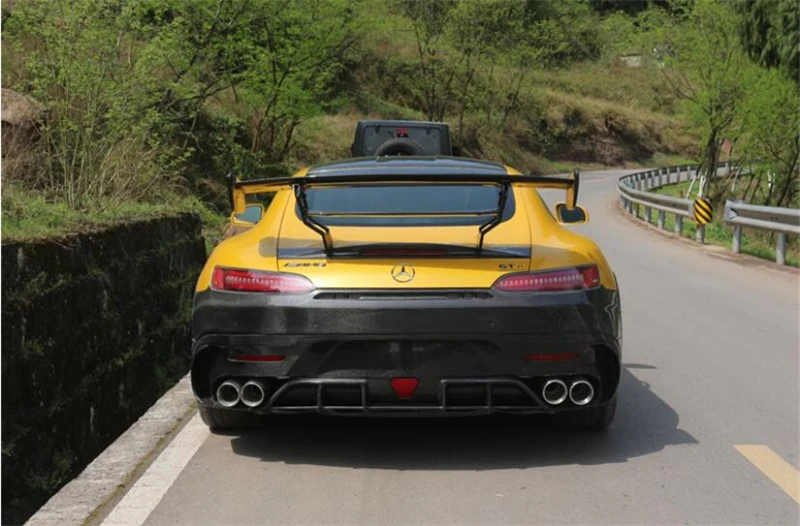 For Mercedes Benz AMG GT GTS GTC GTR 2015-2023 Real Carbon Fiber Spoiler REAR WING TRUNK LIP ...