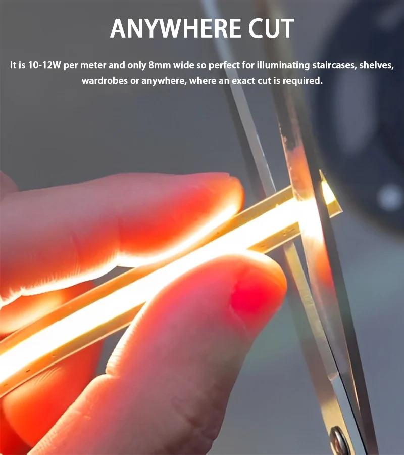 Anywhere-Cut-Bande-lumineuse-LED-COB-12V-3000K-4000K-6000K-90Ra-5m-par ...