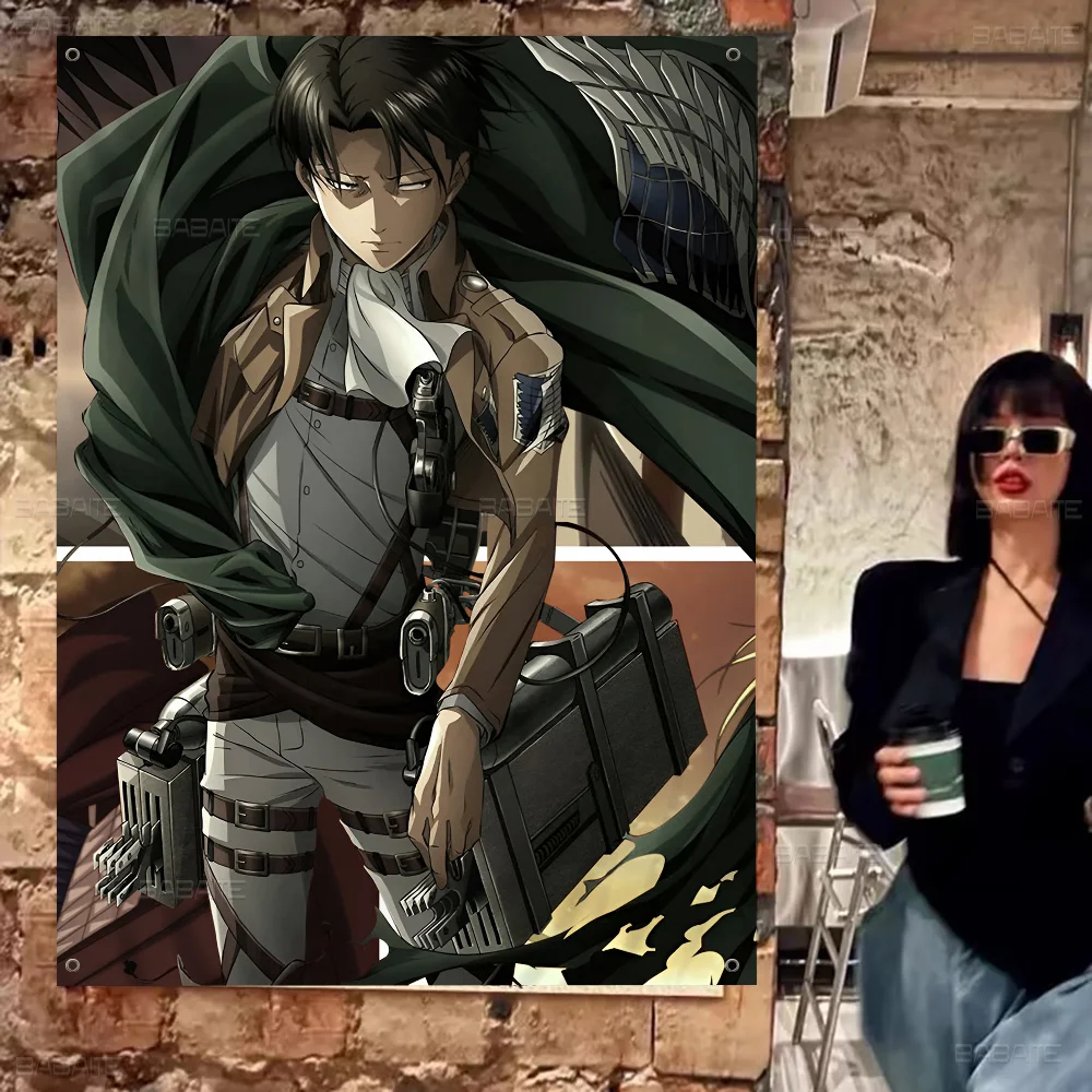 Attack on Titan Levi Ackerman Anime Printed Large Flag Art Science ...