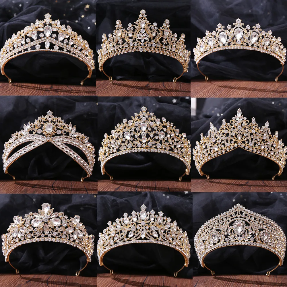 DIEZI New Baroque Korean Gold Color Crown Hair Accessories Luxury ...