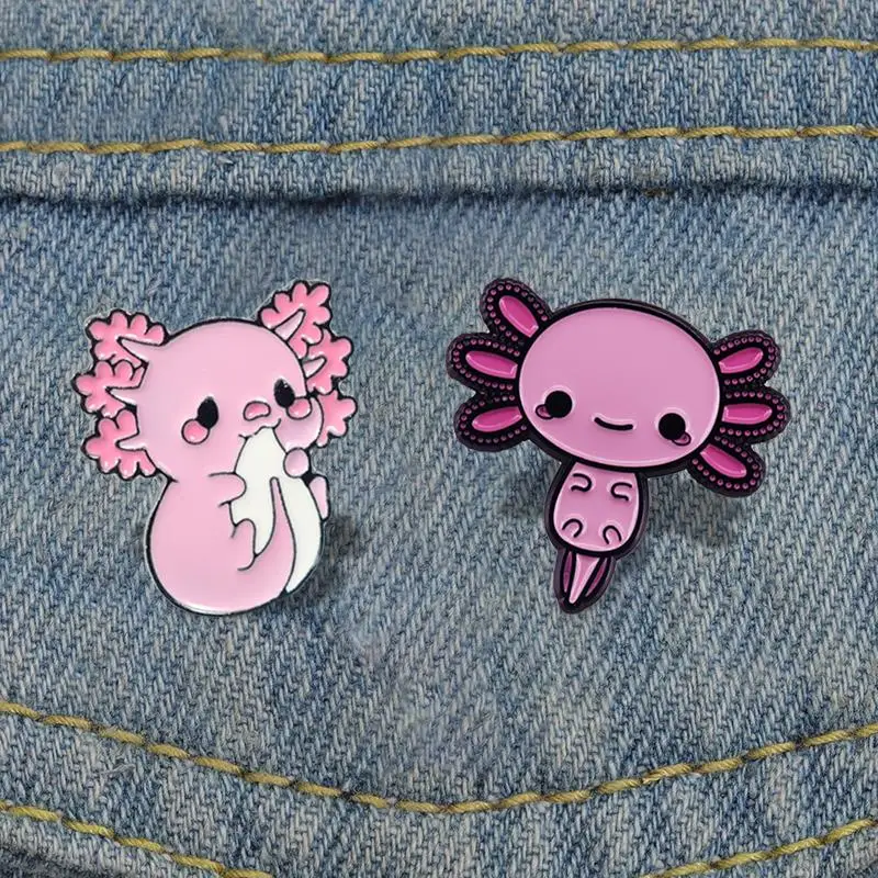 Axolotl-Alfileres-esmaltados-hexagonales-personalizados-broches-de ...