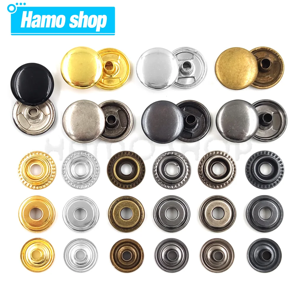 30sets 120pcs 203/201 Metal Snap Fasteners Snaps Button Press Studs ...