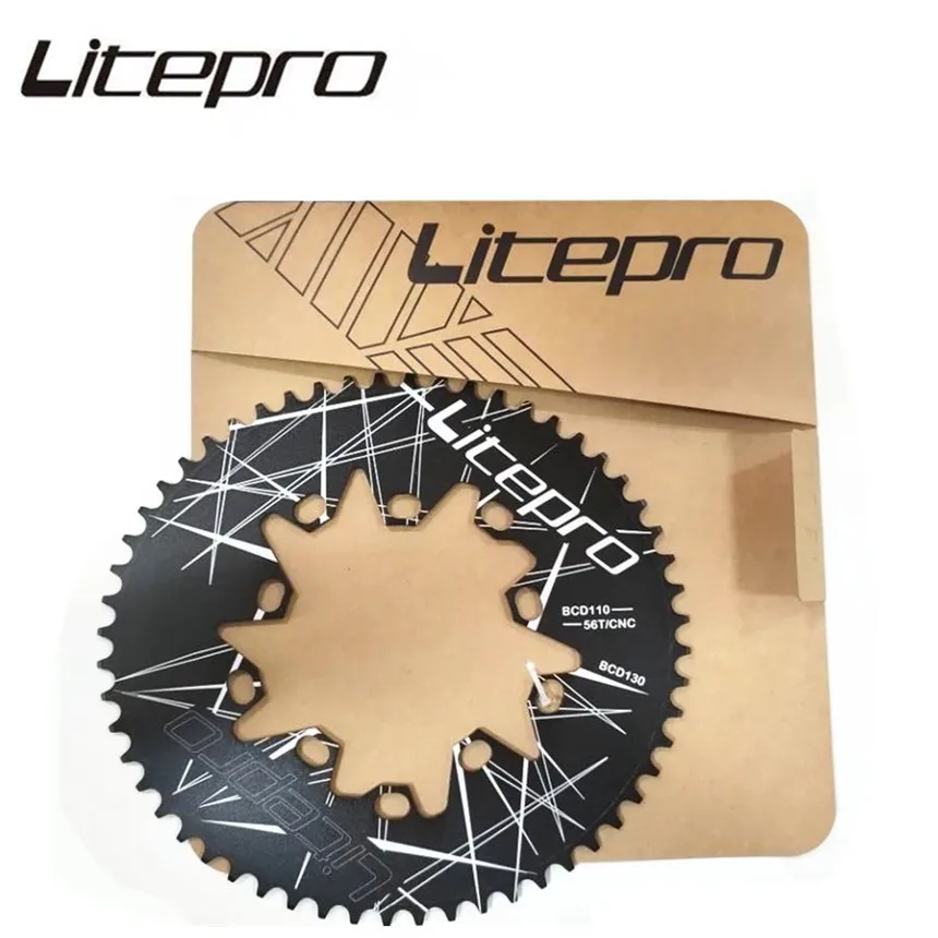 라이트프로라이트 타원형 더블 BCD 110/130mm 체인링 접이식 자전거 54/56/58T 크랭크셋, 도발 드라이브라인 자전거 ...