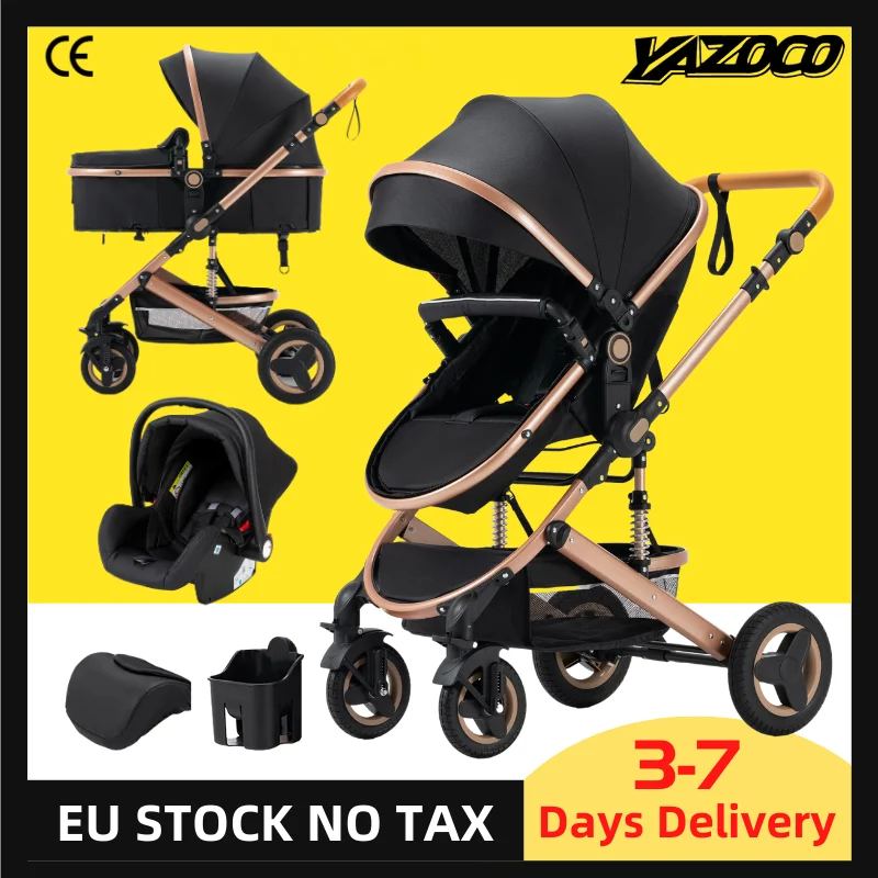 Luxurious-Baby-Stroller-3-in-1-Portable-Travel-Baby-Carriage-Fold-Pram ...