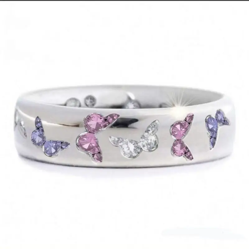 Exquisite-Colorful-Butterfly-Rings-for-Women-Crystal-Rhinestones ...