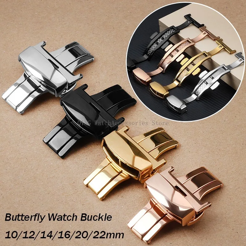 10-12-14mm-16mm-20mm-22mm-Automatic-Push-Button-Fold-Clasps-Stainless ...