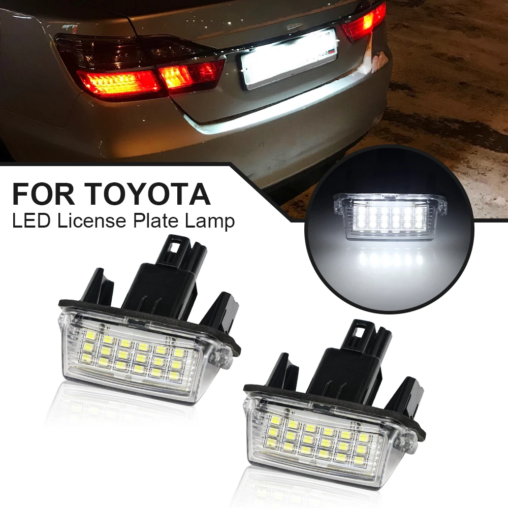 2pc-LED-License-Number-Plate-Light-For-Toyota-Yaris-Vitz-Camry-Corolla ...