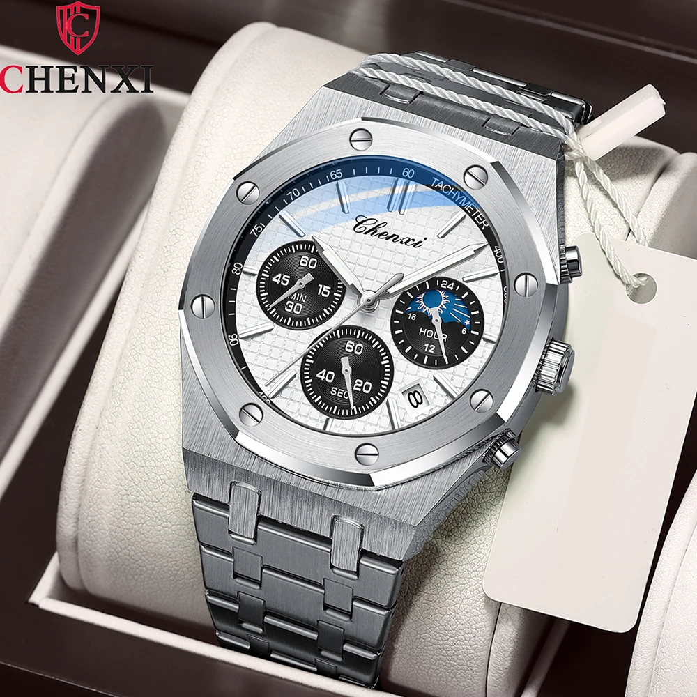 CHENXI-Luxury-High-Quality-Watch-For-Men-Stainless-Steel-Chronograph ...