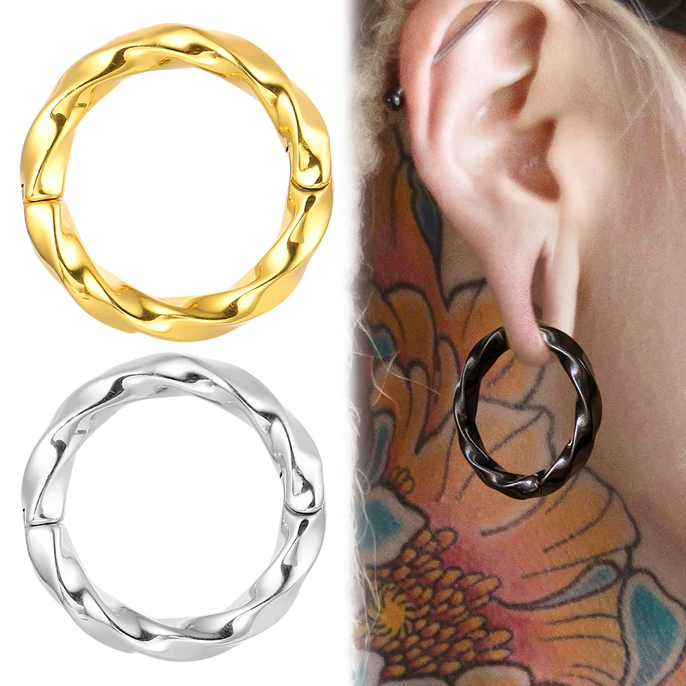 Giga-2pcs-Stainless-Steel-Ear-Hoop-Hanger-Weights-Expander-Gauges-6g ...