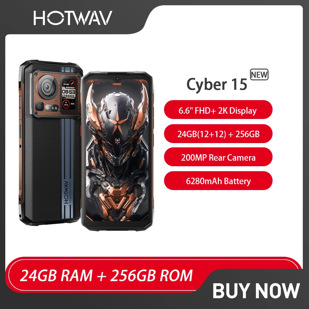 HOTWAV-Cyber-15-Rugged-Smartphone-Android-Phone-6-6-Inch-120Hz-24GB ...