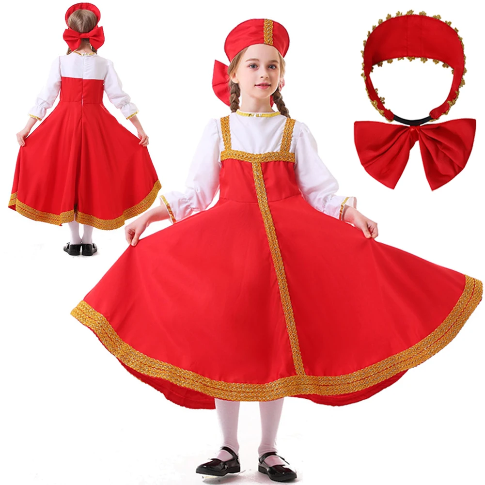 Kids Girl Costume Russian Ethnic Cosplay Ukraine National Costume Stage ...