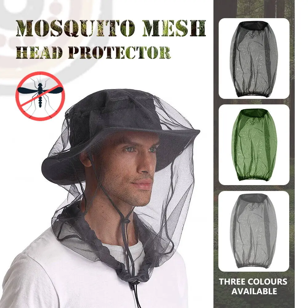 Anti Mosquito Bug Insect Bee Net Mesh Head | Fishing Hat Mosquito Net ...